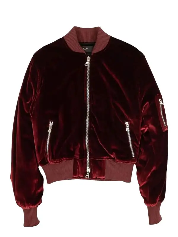 Amiri Velvet Bomber Jacket - Red