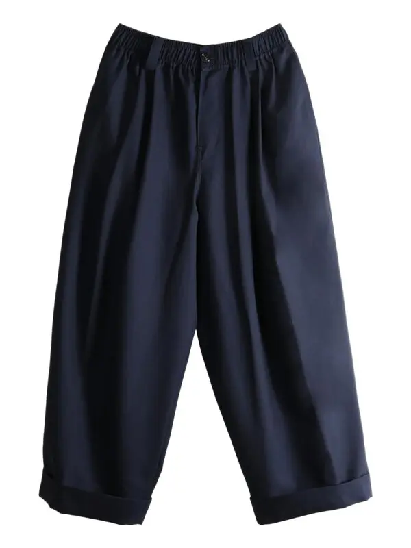 Marni Pleated Button Closure Cuffed Trousers - Black