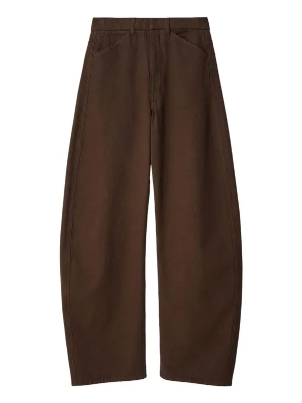 LEMAIRE High Waisted Curved Pants - Brown