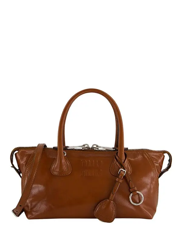 Miu Miu Vitello Shine Borsa A Mano 'palissandro - Brown