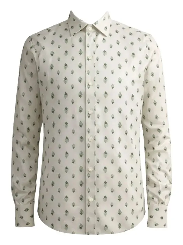 Amiri Peacock Print Shirt - Cream
