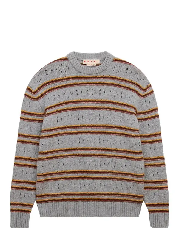 Marni Crewneck Striped Sweater - Grey