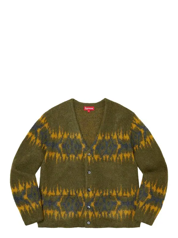 Supreme Abstract Stripe Cardigan - Green