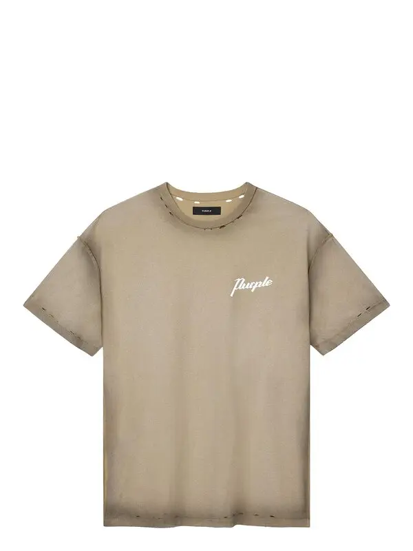 PURPLE BRAND Textured Inside Out Tee 'khaki - Tan
