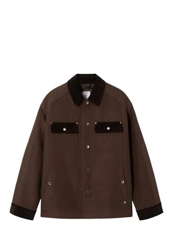 Casablanca Workwear Safari Jacket 'monogram Dark - Brown