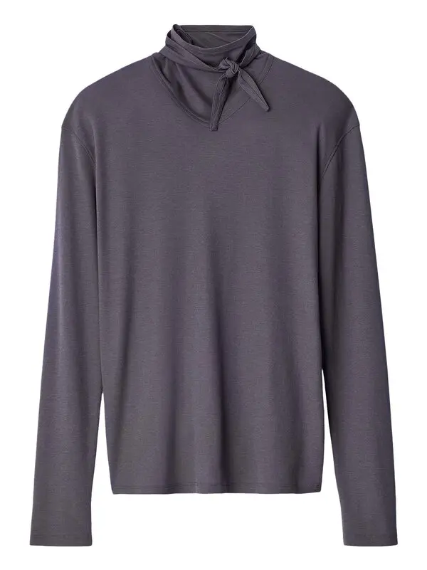 LEMAIRE Long-sleeve Foulard Top - Grey