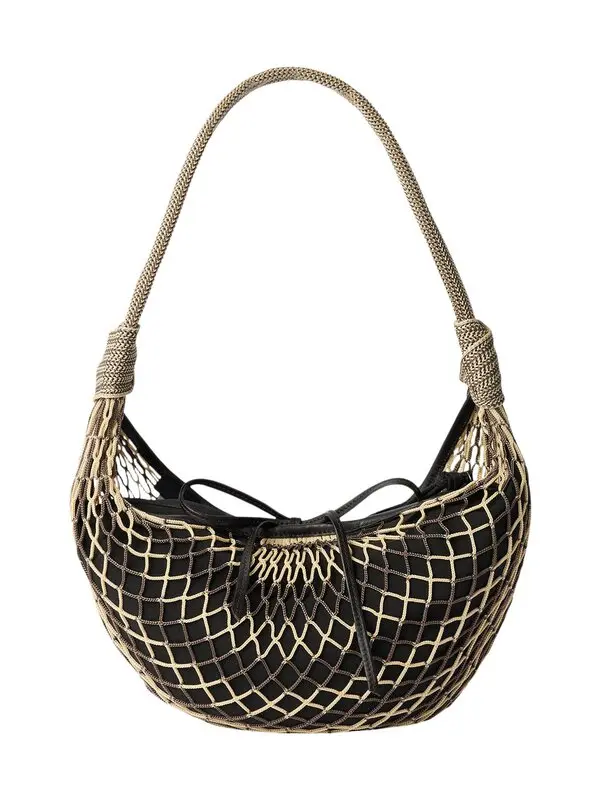 LEMAIRE Fortune Croissant Filt Bag 'beige/marron Glace - Tan