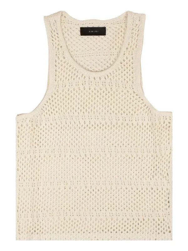Amiri Crochet Tank Top - White
