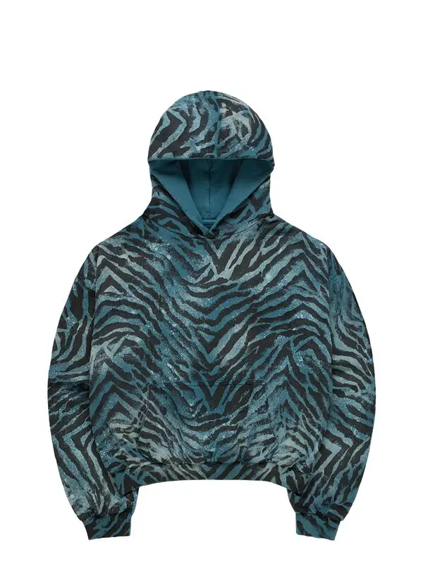 SKYLRK Zebra Print Hooded Sweatshirt - Blue