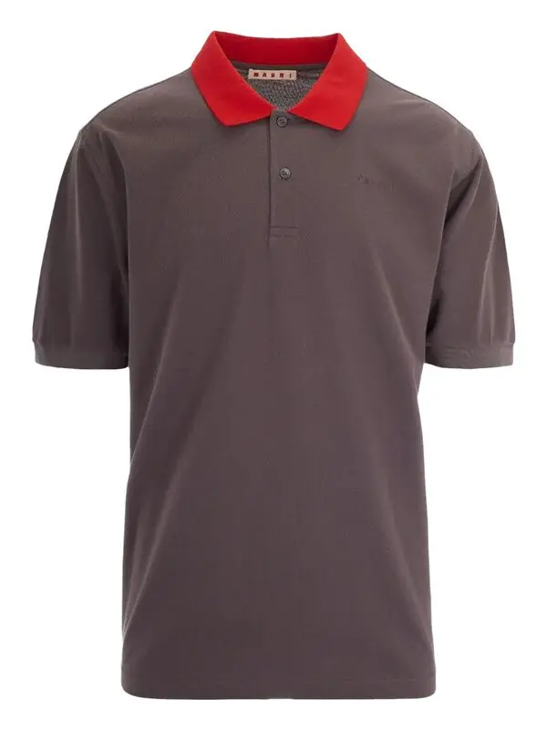 Marni Polo Neck Short Sleeve Shirt - Brown