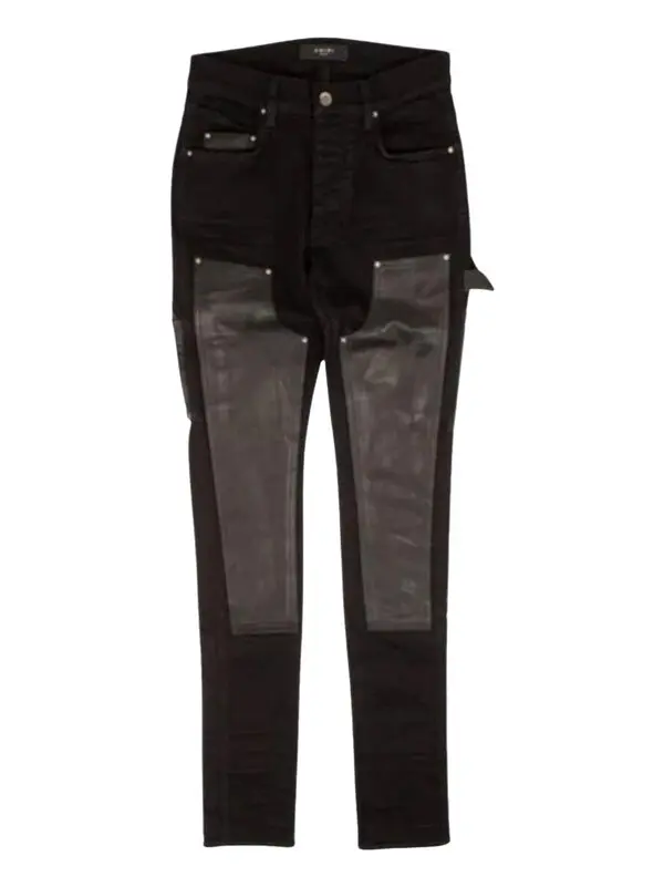 Amiri Denim Leather Workman Pant - Black