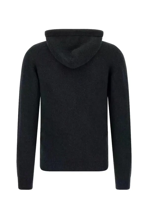 ROBERTO COLLINA Drawstring-hood Ribbed-trim Hoodie - Black
