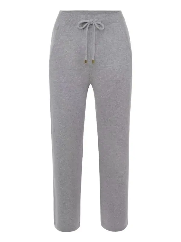 Elisabetta Franchi Ribbed Waistband Knit Trousers With Drawstring - Grey
