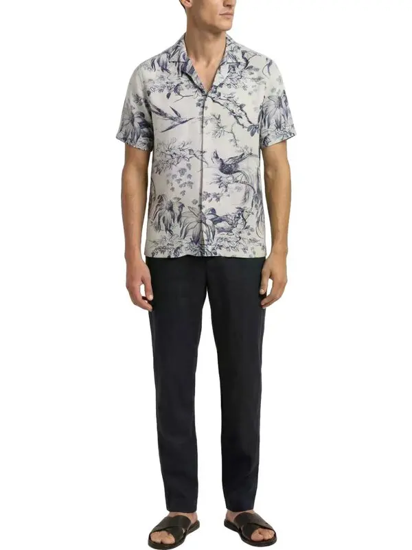 Orlebar Brown Maitan Zephra Bird-print Linen Shirt - Blue