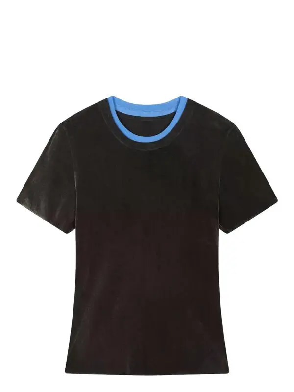 JNBY Velvet T-shirt With Contrast Trim - Grey