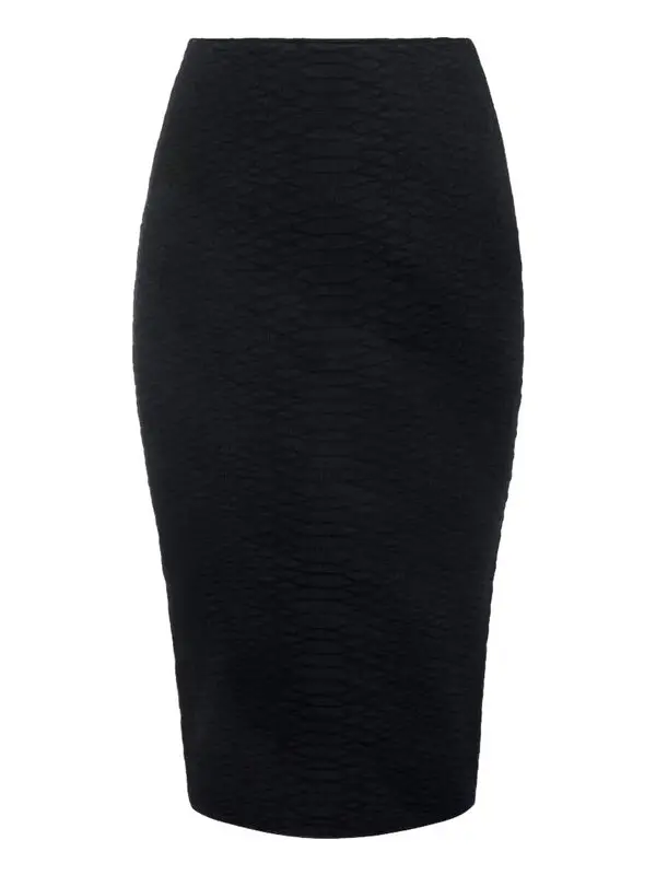 Elisabetta Franchi Snake-pattern Knit Skirt - Black