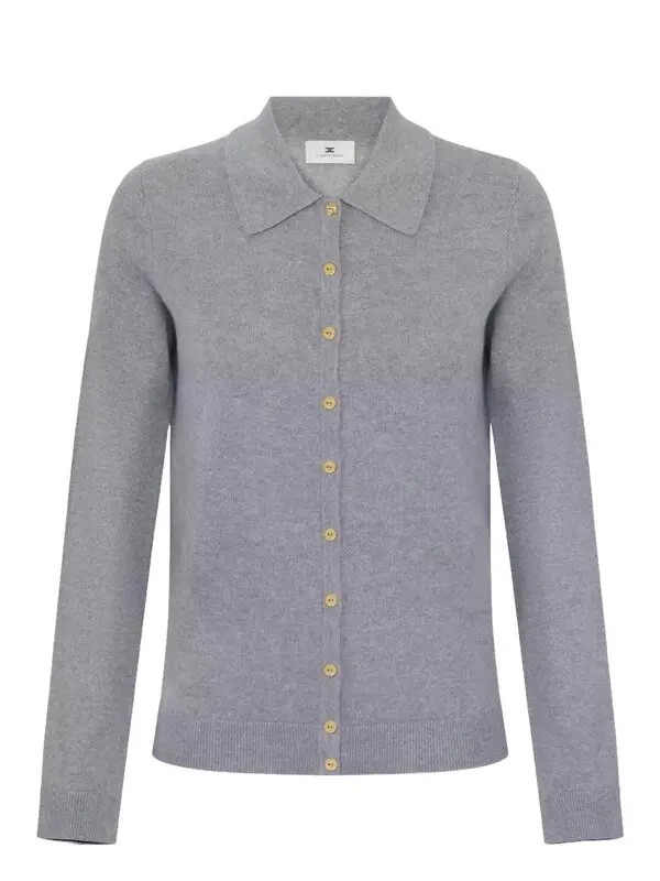 Elisabetta Franchi Knit Cardigan With Golden Buttons - Grey