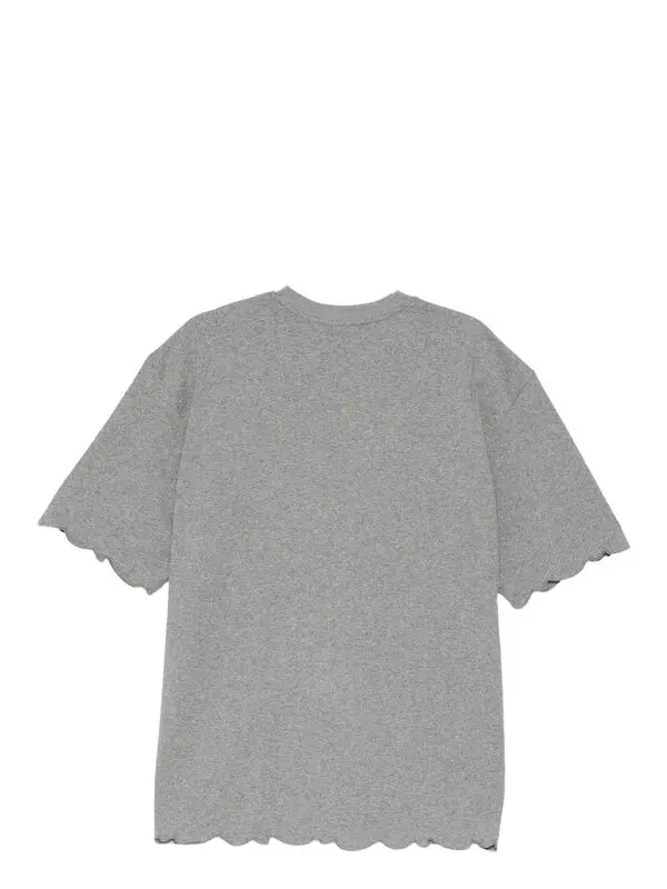 JNBY Scalloped-trim Mid-sleeve Tee - Grey