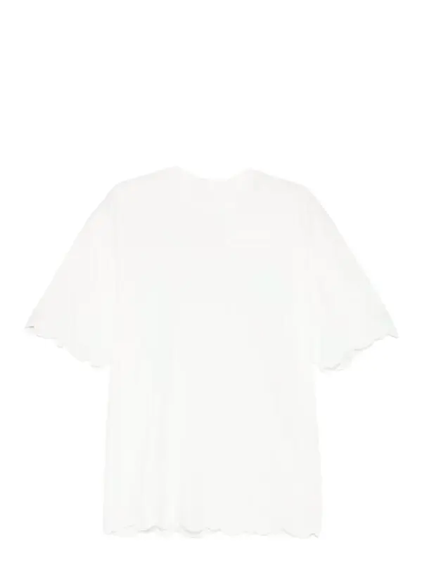 JNBY Scalloped-edge Short-sleeves T-shirt - White