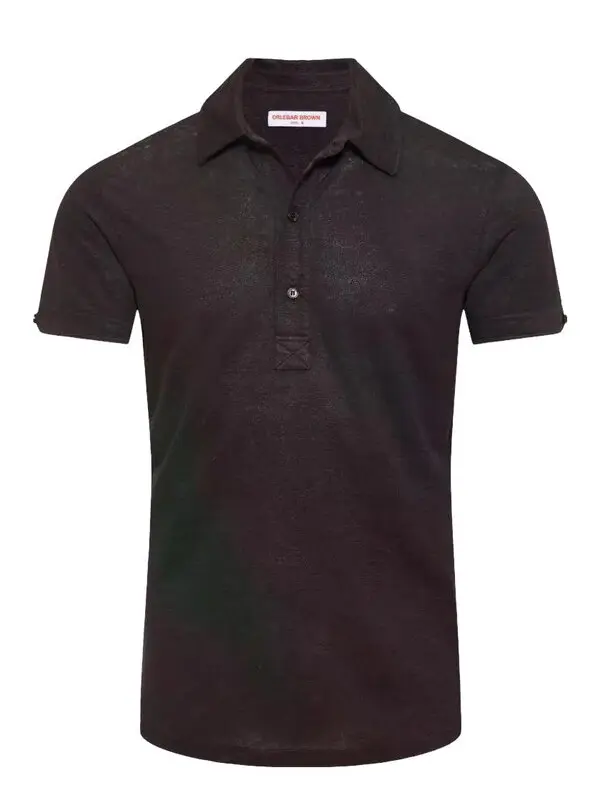 Orlebar Brown Sebastian Linen Polo Shirt - Brown