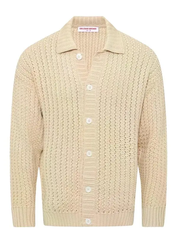 Orlebar Brown Thomas Chunky-knit Button-up Cardigan - Neutrals
