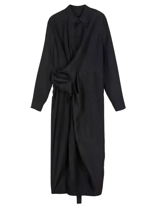 JNBY Long Sleeve Twist Detail Midi Dress - Black