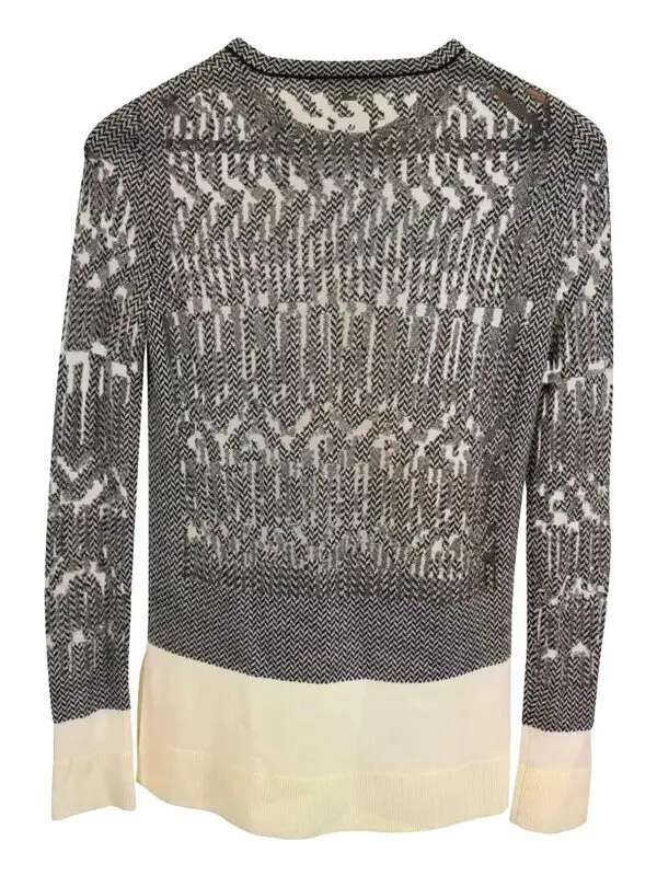 ALEXANDER WANG Houndstooth Mesh-trim Sweater - Grey