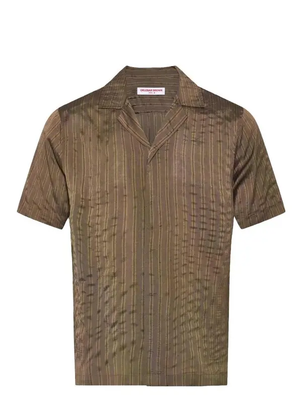 Orlebar Brown Maitan Villa Stripe Shirt - Brown