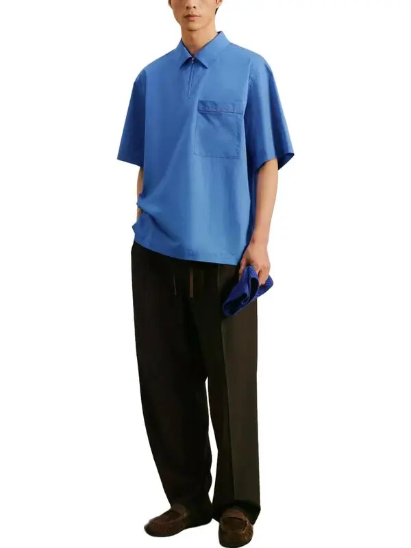 CROQUIS Logo-embroidered Polo Shirt - Blue