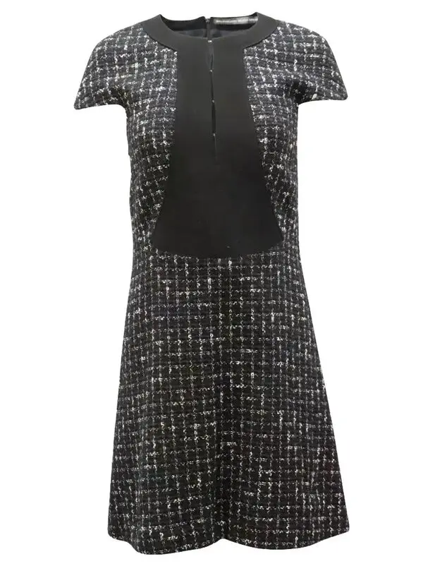 Balenciaga Tweed Shift Dress - Black