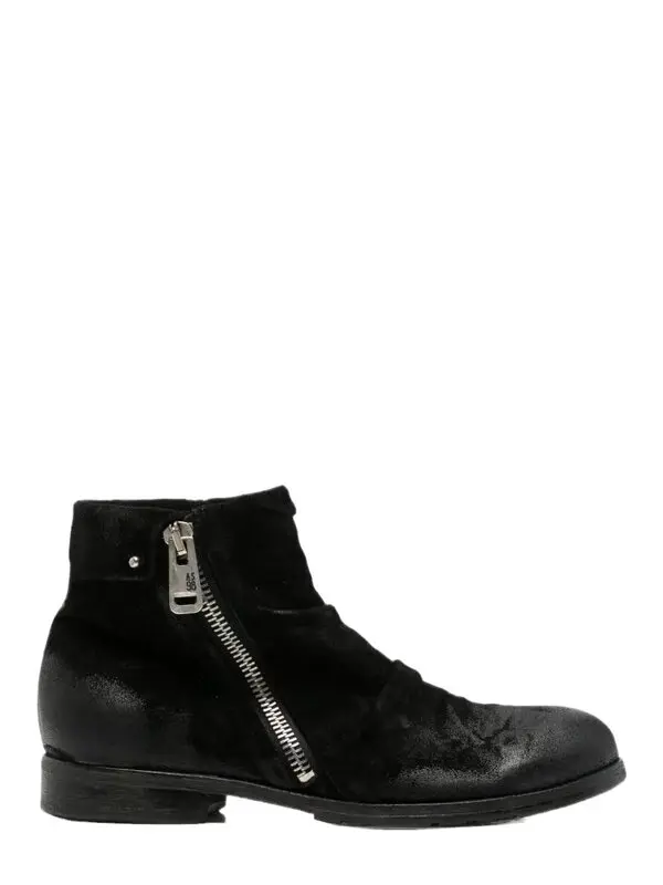 A.S.98 Zip-fastening Leather Ankle Boots - Black