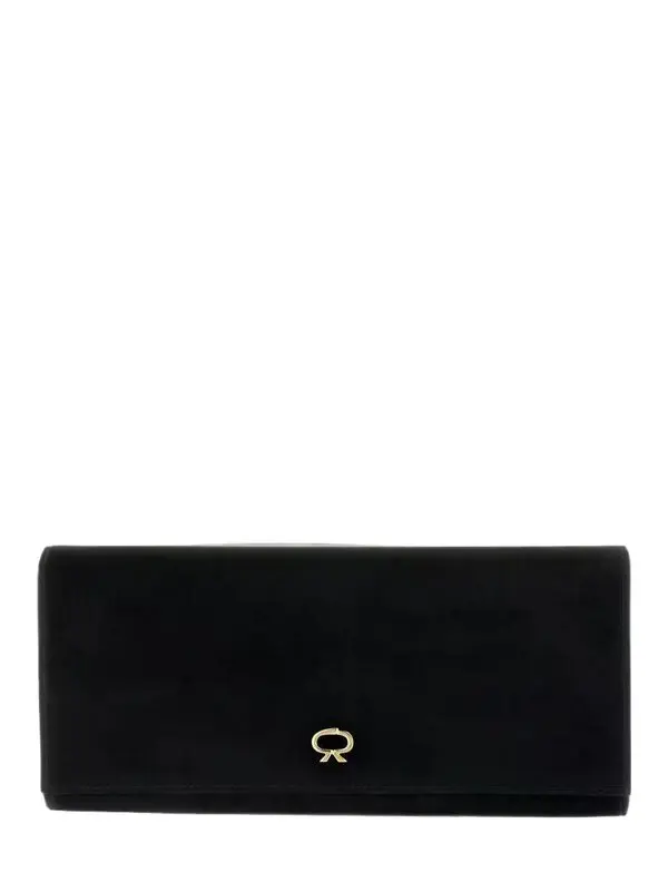 GIANVITO ROSSI Monica Suede Clutch Bag - Black