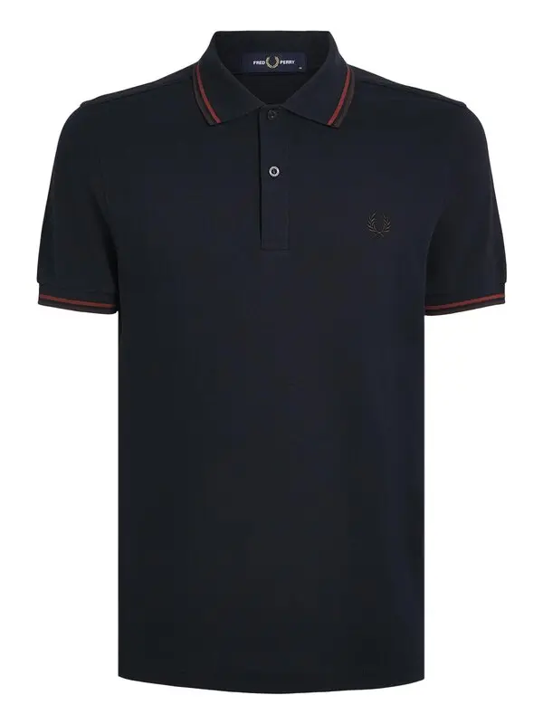 Fred Perry Cotton Twin Tipped Polo Shirt - Navy