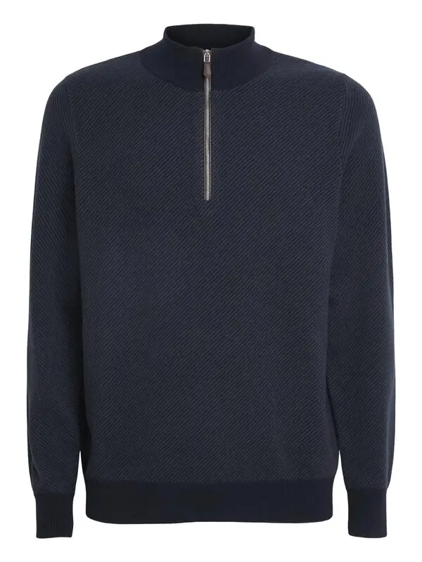 N.peal Cashmere Quarter-zip Sweater - Navy