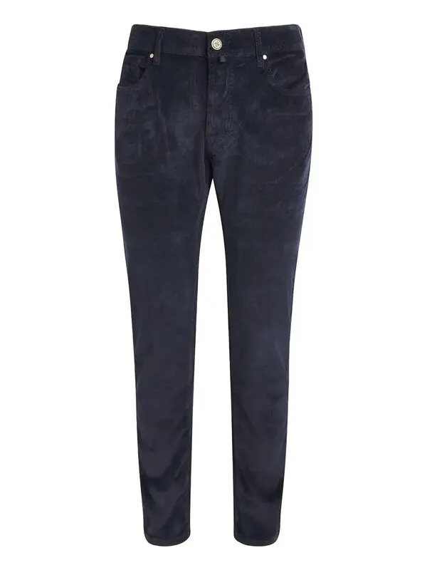 JACOB COHЁN Corduroy Bard Slim-fit Chinos - Navy