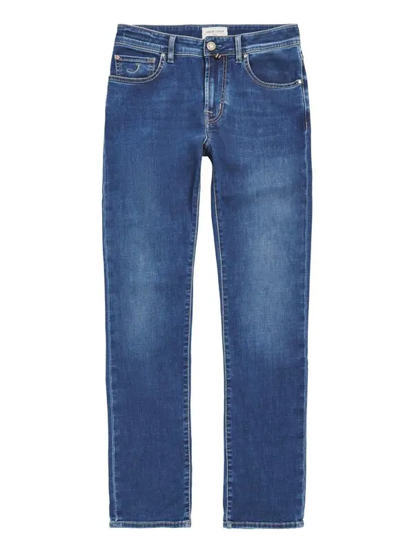 Jacob Cohen Bard Tapered Jeans With Pony Hair Patch - Blue