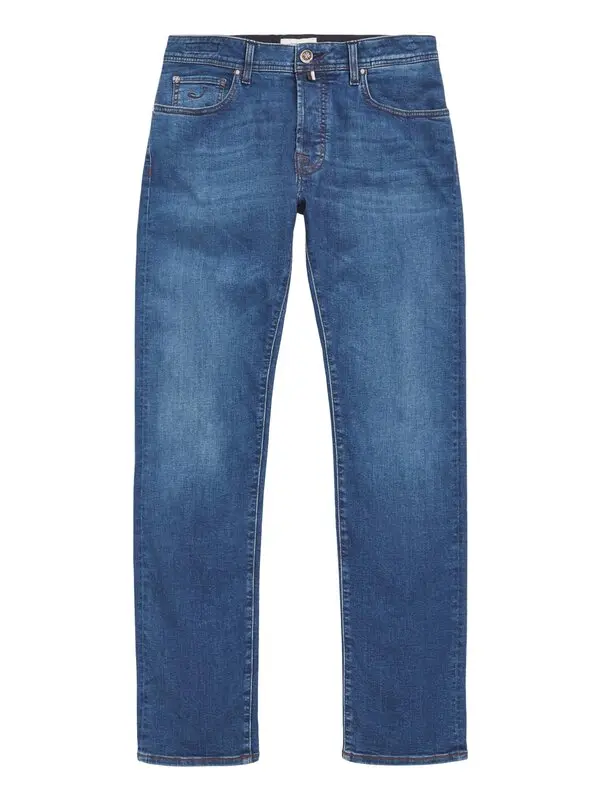Jacob Cohen Limited Edition Tapered Jeans With Pony Hair Patch - Blue