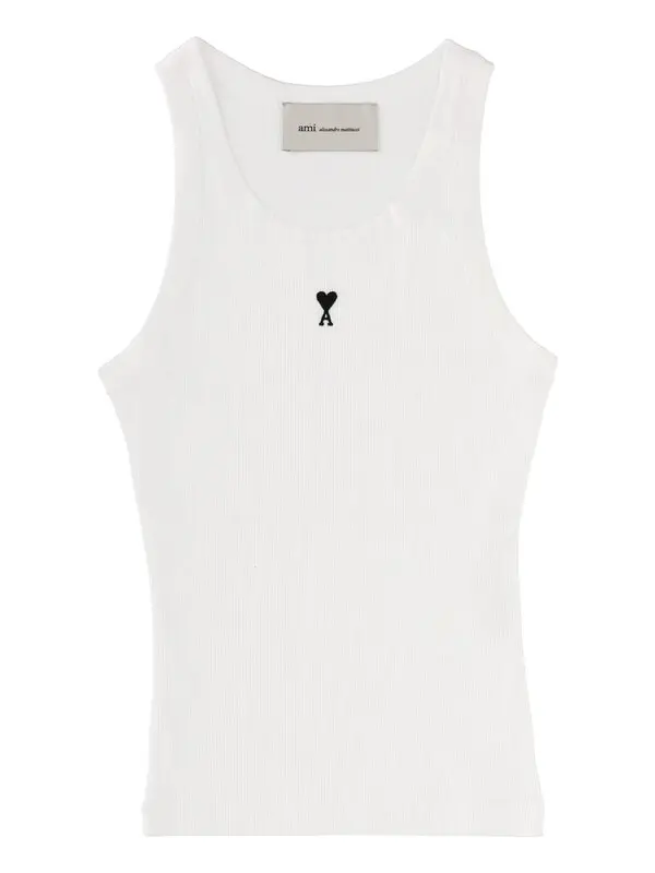 AMI Paris Top Con Logo - White