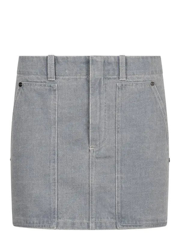 Fendi Logo Detail Mini Skirt - Denim
