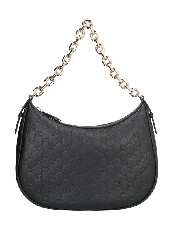 Gucci Gg Emblem Mini Leather Shoulder Handbag, 32 Cm X 26 Cm X 6 Cm - Black