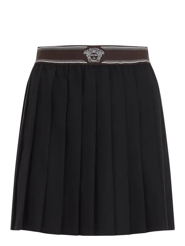 Versace Lightweight Wool Mohair Mini Skirt For - Black
