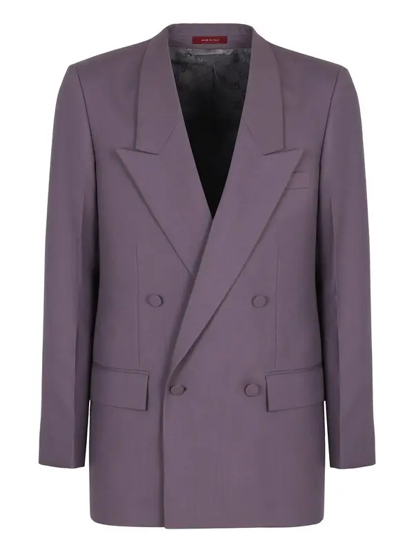 Gucci Double-breasted Oversized Blazer Jacket - Purple