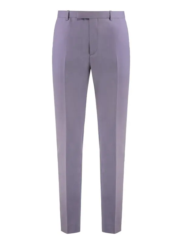 Gucci Slim-fit Dry Wool Gabardine Trousers - Lilac
