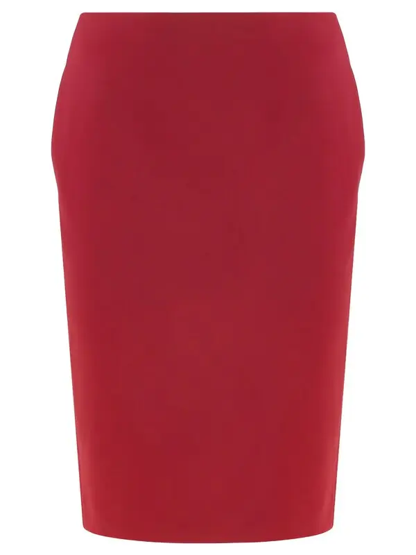 Saint Laurent Satin Pencil Dress With Back Zip And Side Pockets - Red