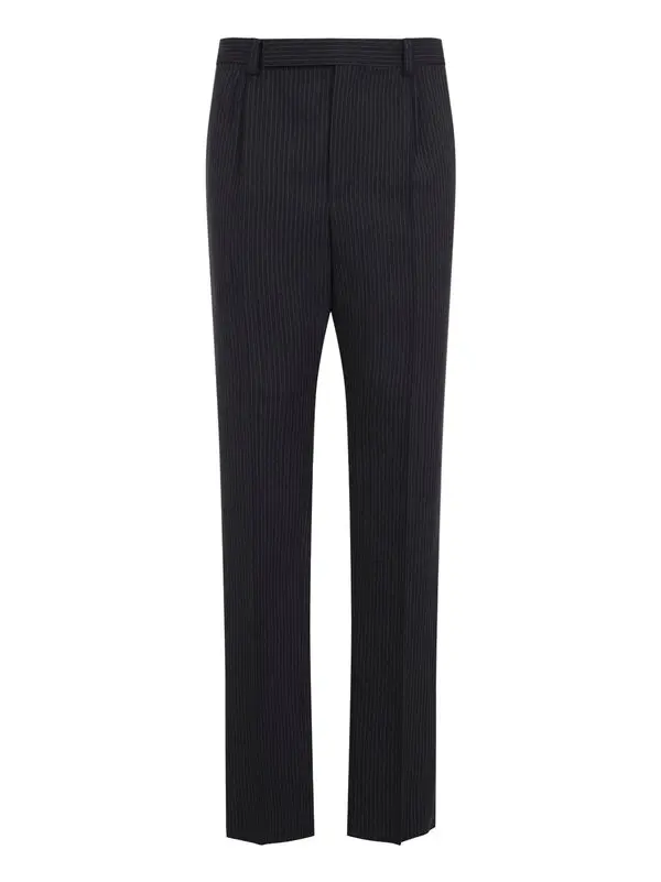 Saint Laurent Wool Straight-leg Pants - Grey