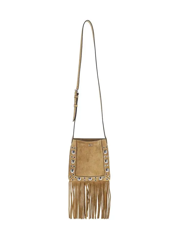 Valentino Garavani Pebbled 100% Cowhide Leather Shoulder Bag - Beige