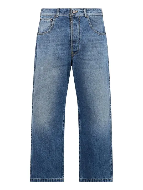 MAISON MARGIELA Cotton Straight-cut Jeans With Vintage Wash Effect - Blue
