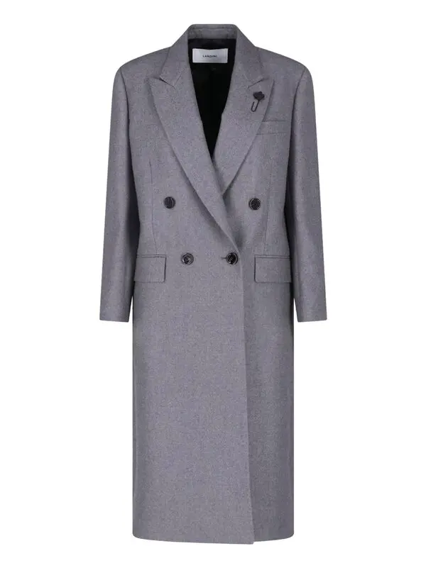 LARDINI 100% Cashmere Double Breasted Jacket - Grey