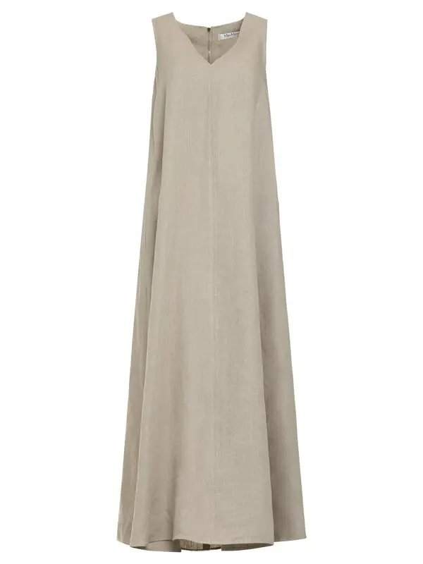 Max Mara Simeone Linen Flared Hem Dress - Beige