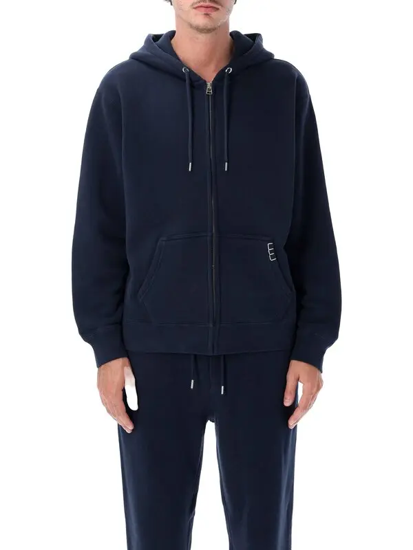 JW Anderson Zip Hoodie With Signature Stitching - Blu